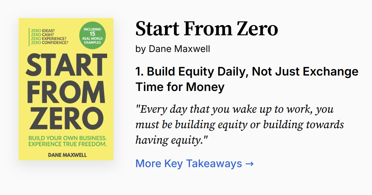 Start From Zero | Summary, Audio, Quotes, FAQ
