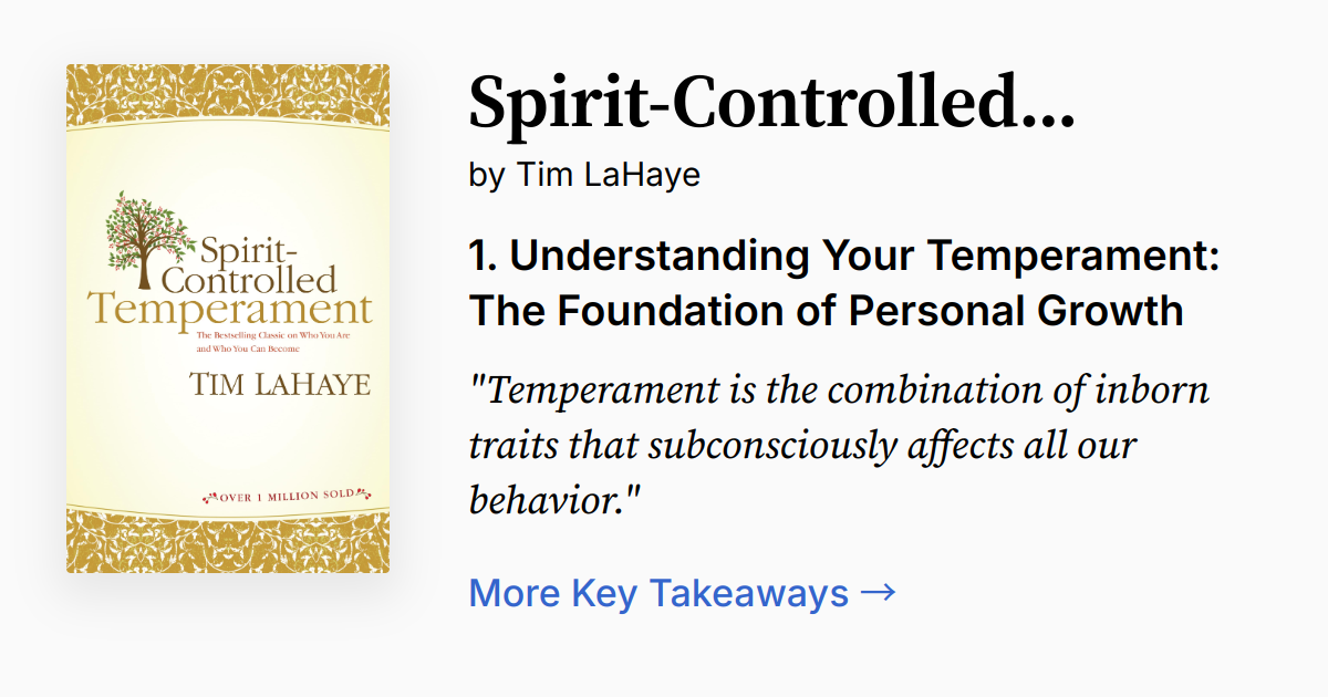 Spirit-Controlled Temperament | Summary, Audio, Quotes, FAQ