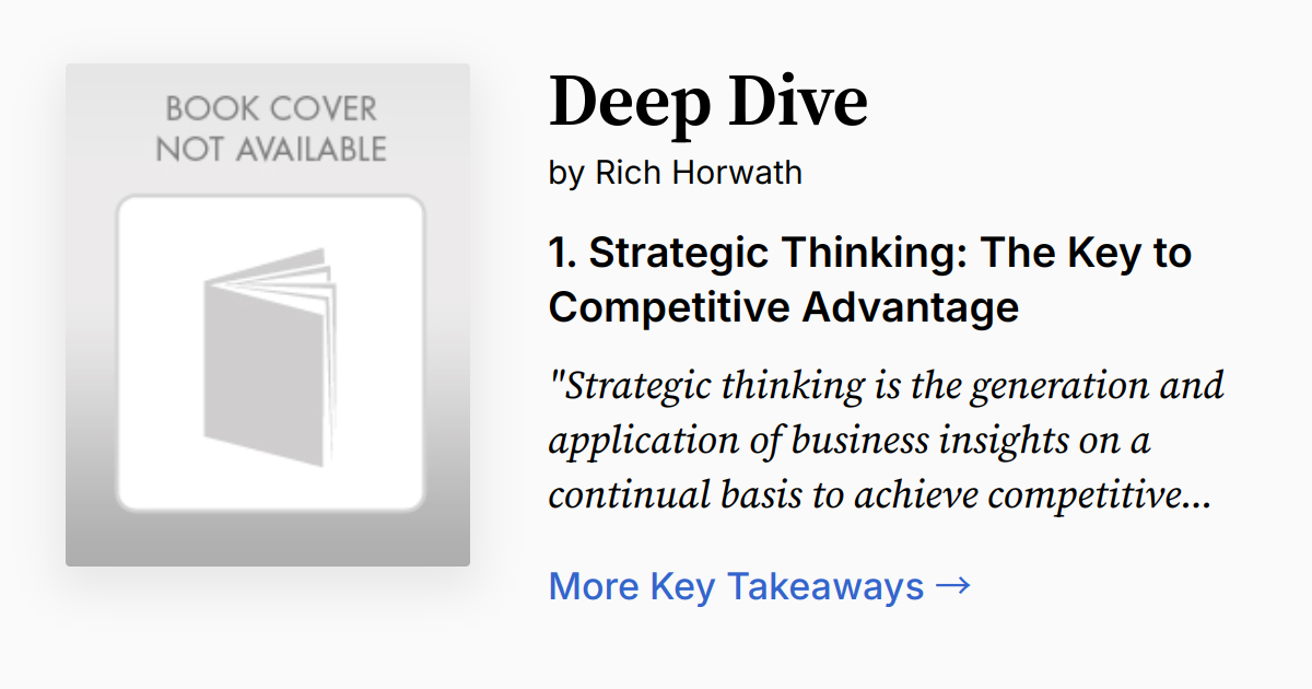 Deep Dive by Rich Horwath | Summary, Audio, Quotes, FAQ