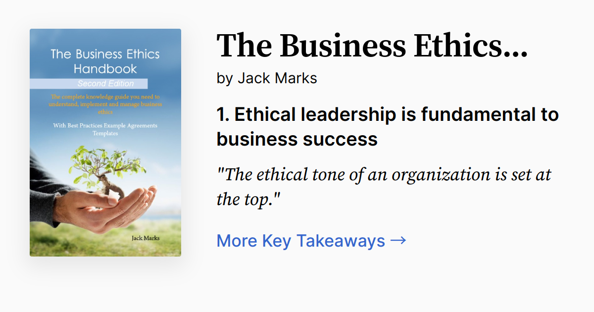 The Business Ethics Handbook | Summary, Audio, Quotes