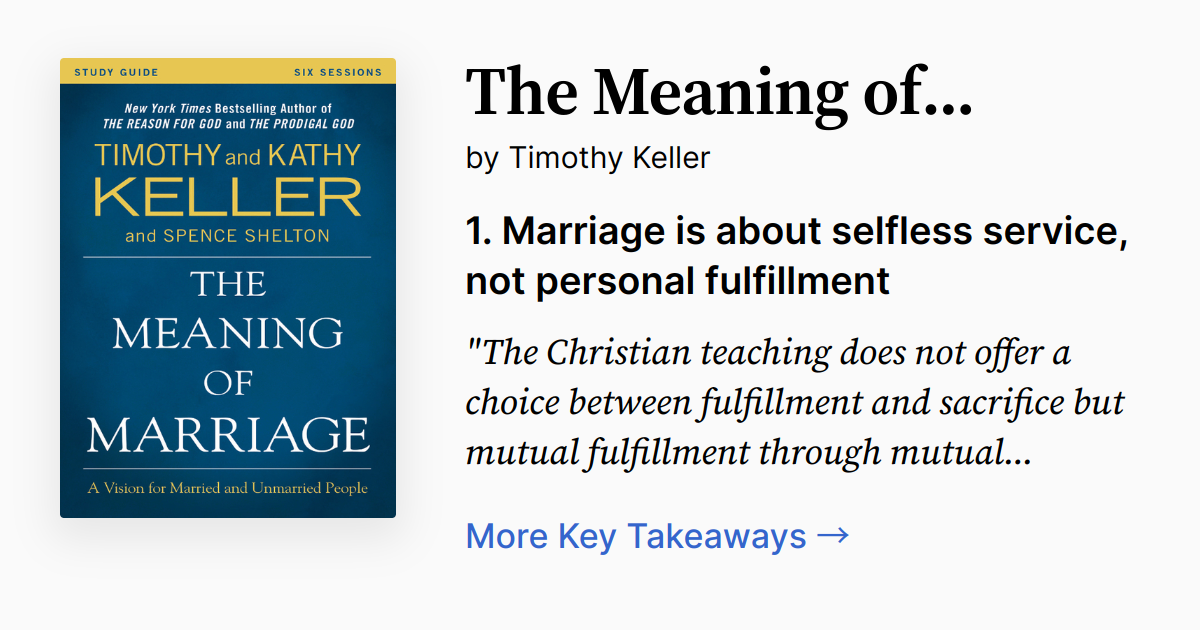 The Meaning of Marriage Study Guide | Summary, Audio, Quotes, FAQ
