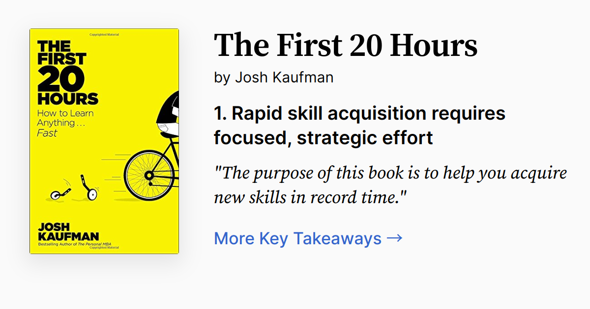 The First 20 Hours | Summary, Quotes, FAQ, Audio