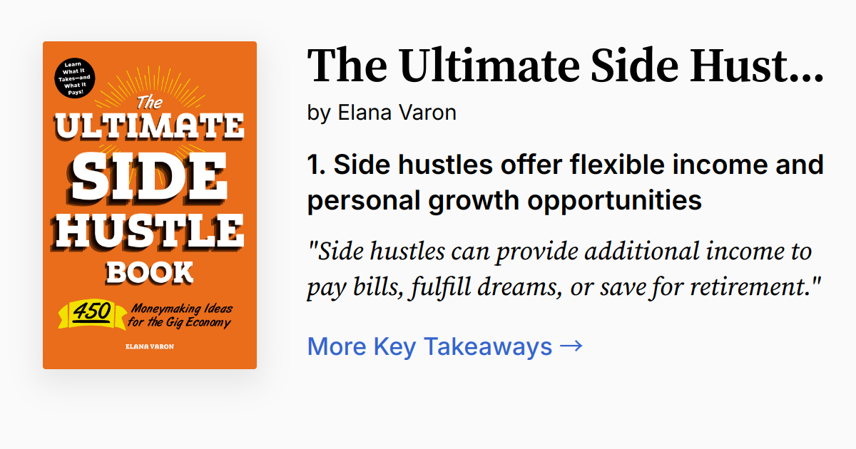 The Ultimate Side Hustle Book | Summary, Audio, Quotes