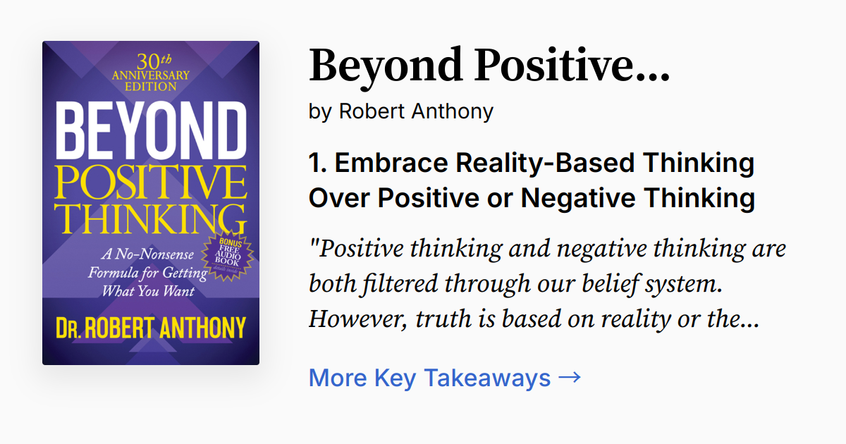 Beyond Positive Thinking | Summary, Quotes, FAQ, Audio