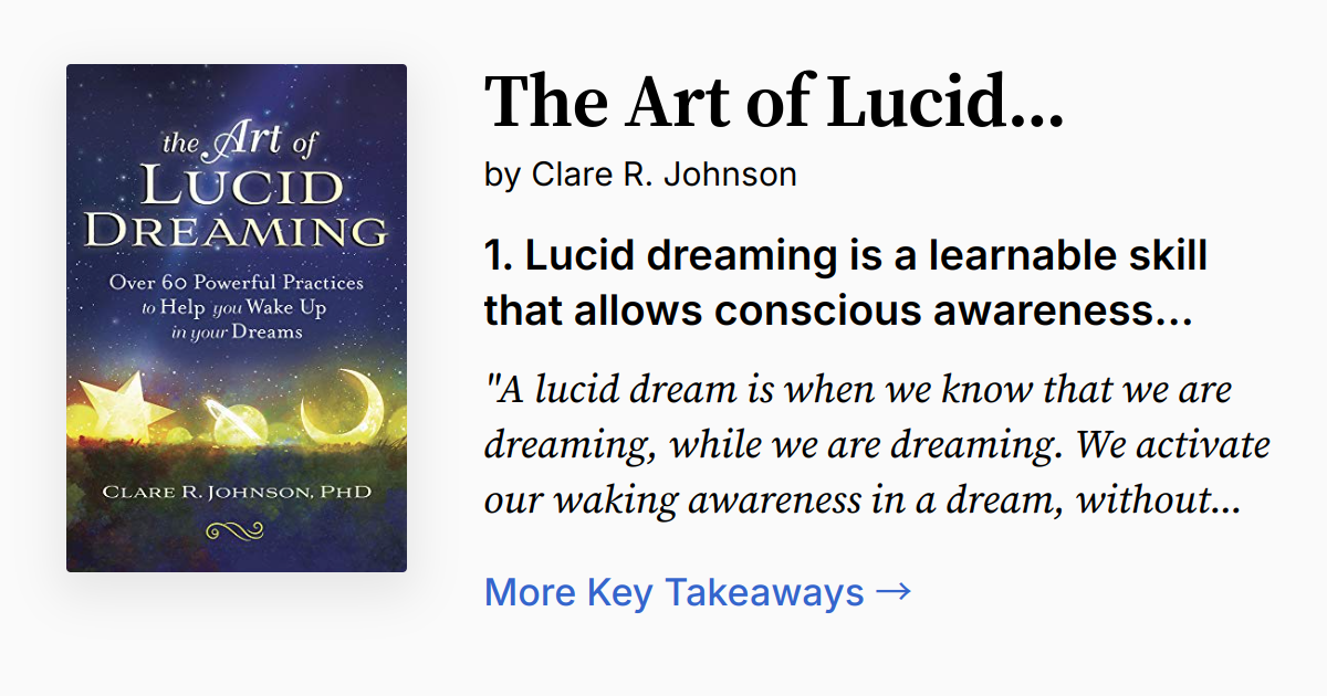 The Art of Lucid Dreaming | Summary, Audio, Quotes