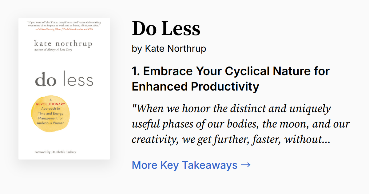Do Less by Kate Northrup | Summary, Quotes, FAQ, Audio