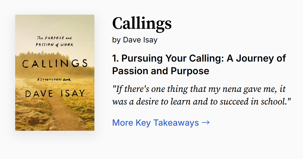 Callings by Dave Isay | Summary, Quotes, FAQ, Audio