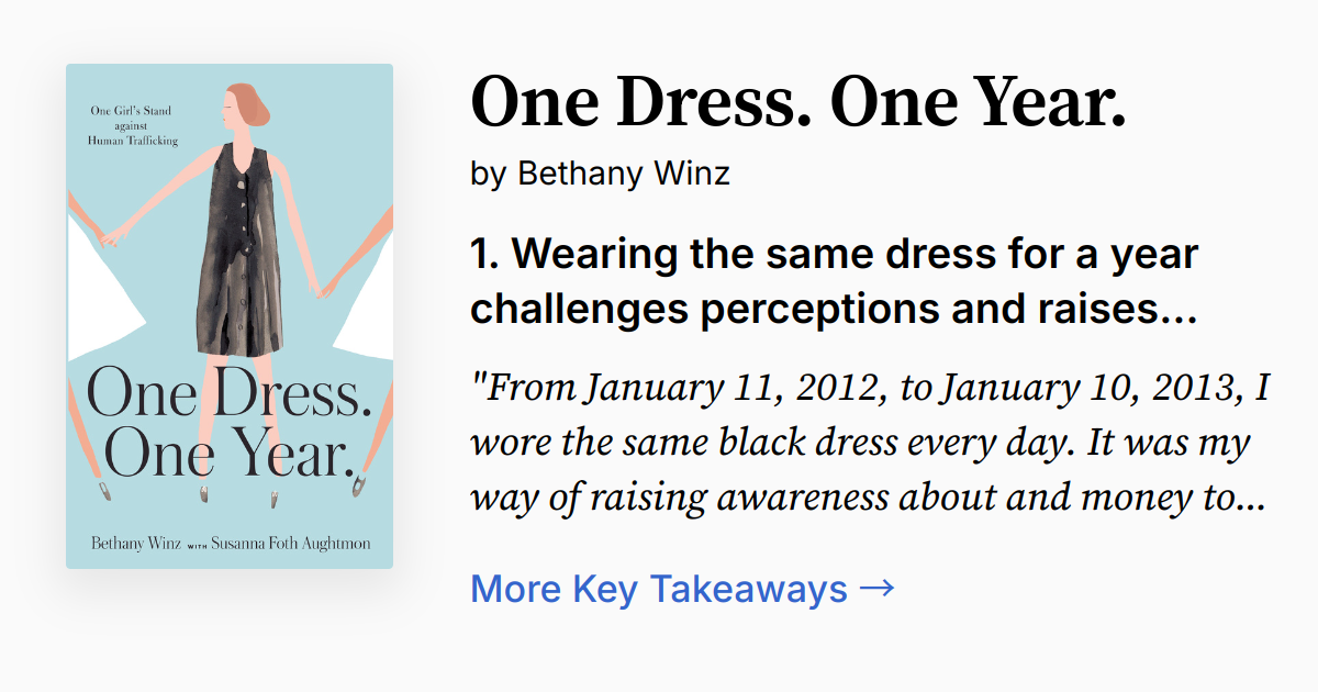 One Dress. One Year. | Summary, Audio, Quotes, FAQ