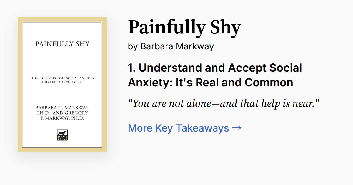 Painfully Shy by Barbara G. Markway | Summary, Audio, Quotes, FAQ
