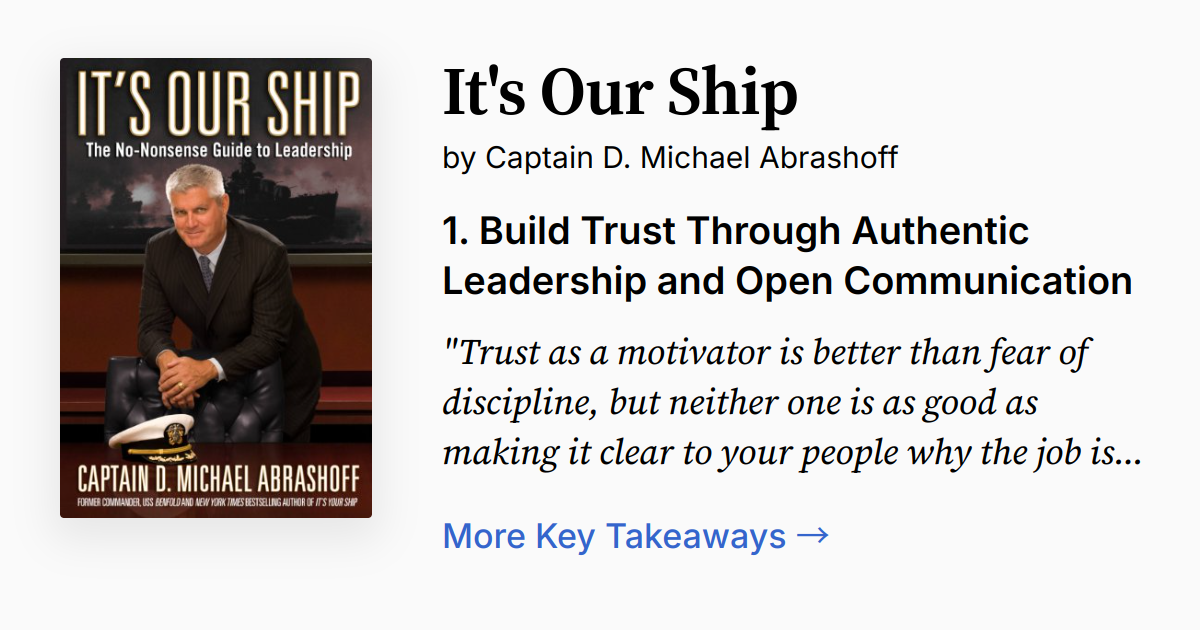 It's Our Ship by D. Michael Abrashoff | Summary, Audio, Quotes, FAQ