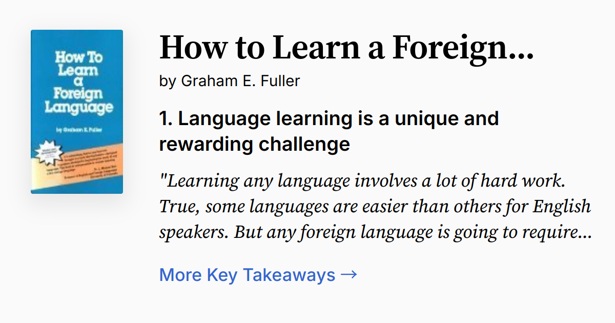 How to Learn a Foreign Language | Summary, Audio, Quotes, FAQ