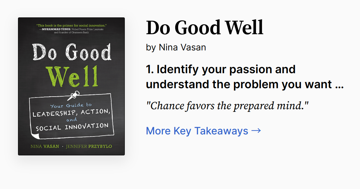 Do Good Well by Nina Vasan | Summary, Audio, Quotes, FAQ