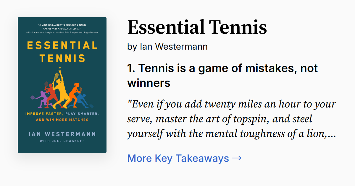 Essential Tennis | Summary, Audio, Quotes
