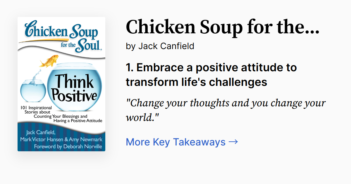 Chicken Soup for the Soul | Summary, Audio, Quotes, FAQ