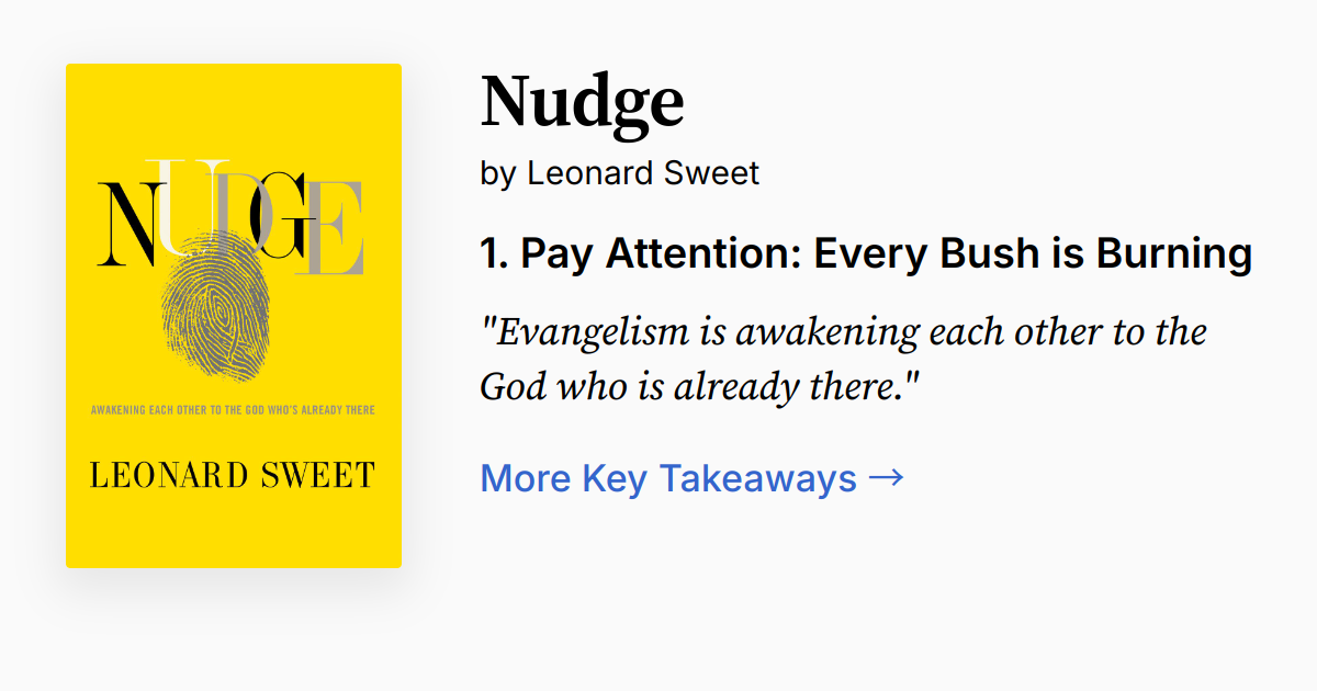 Nudge by Leonard Sweet | Summary, Quotes, Audio