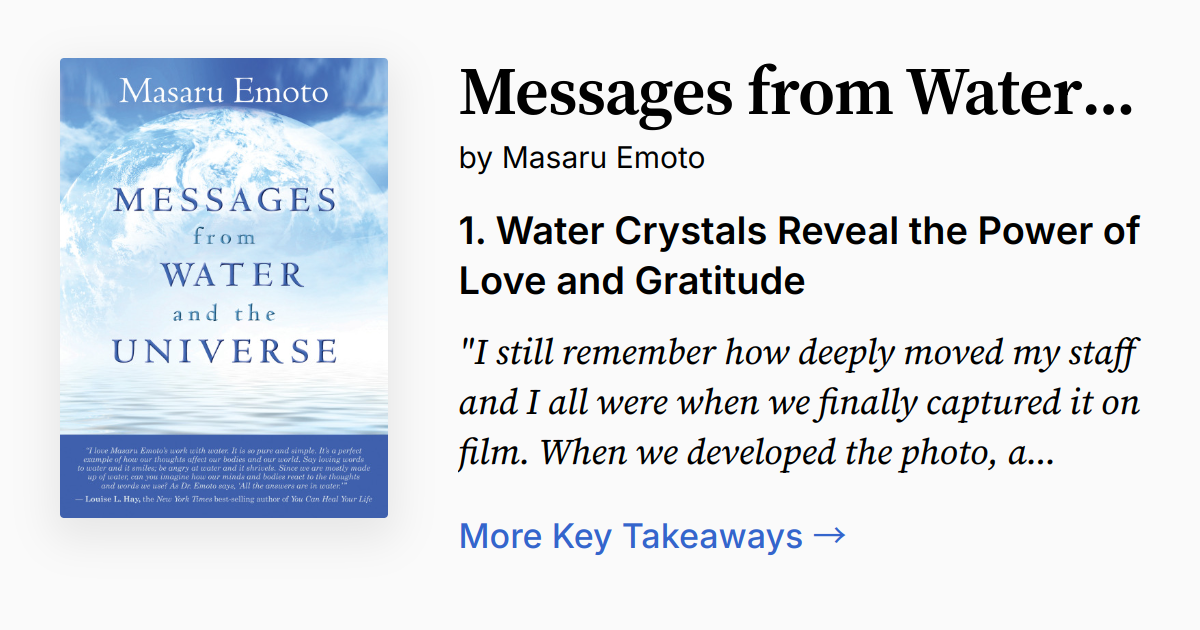 Messages from Water and the Universe | Summary, Quotes, FAQ, Audio