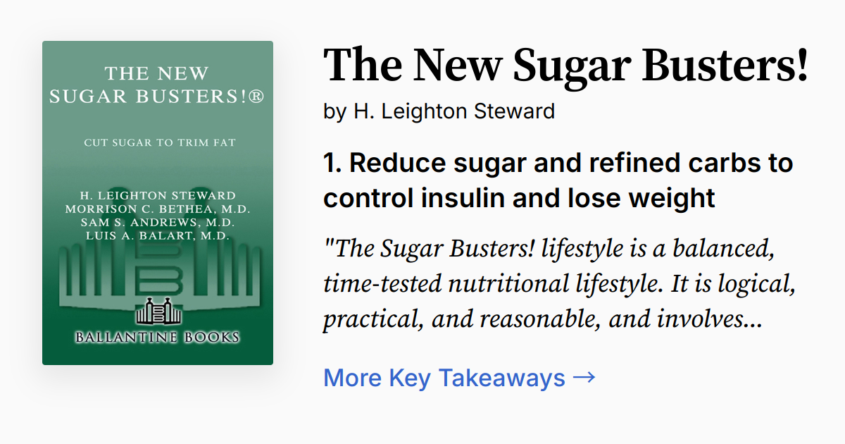 The New Sugar Busters! | Summary, Audio, Quotes