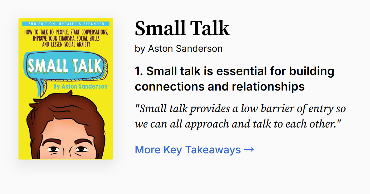 Small Talk by Aston Sanderson | Summary, Audio, Quotes