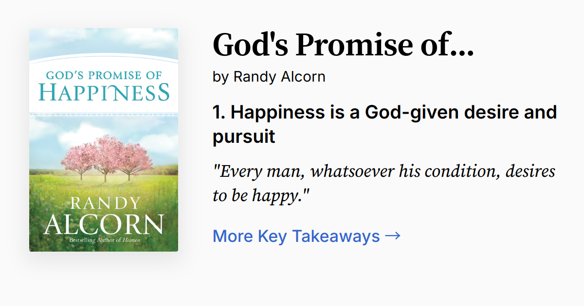 God's Promise of Happiness | Summary, Audio, Quotes