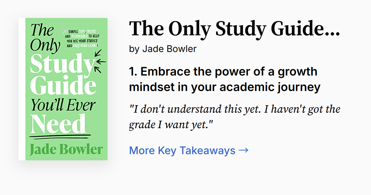 The Only Study Guide You'll Ever Need | Summary, Quotes, FAQ, Audio