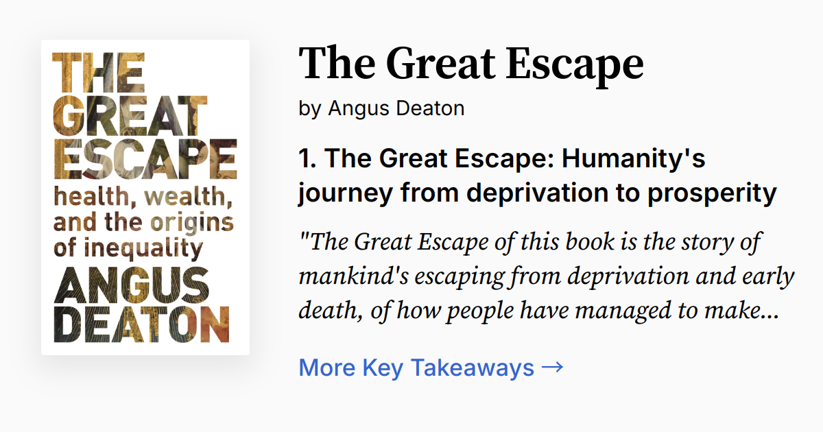 Great Escape by Angus Deaton | Summary, Audio, Quotes, FAQ