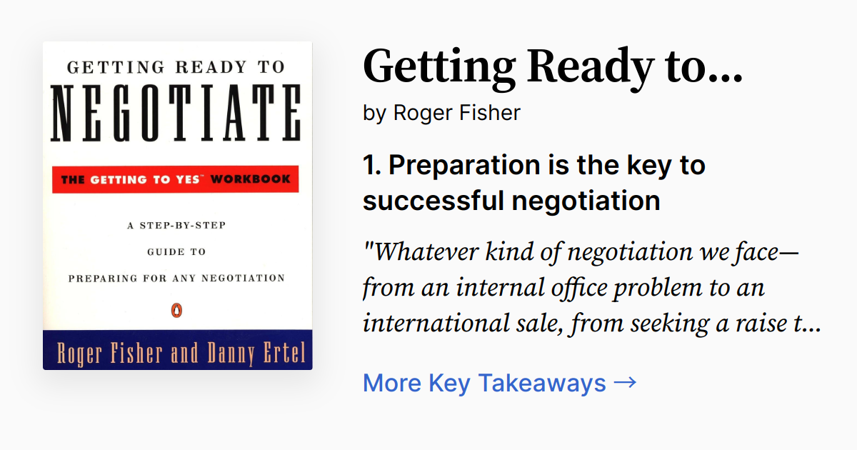 Getting Ready to Negotiate | Резюме, Audio, Quotes, FAQ
