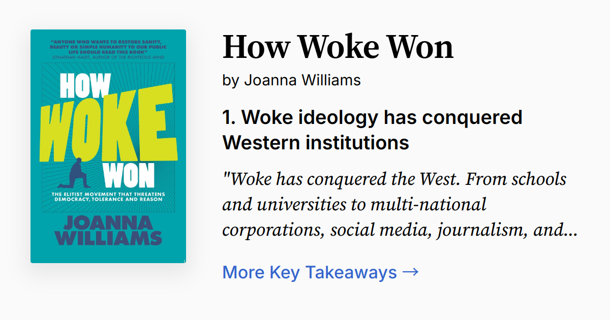 How Woke Won by Joanna Williams | Summary, Audio, Quotes