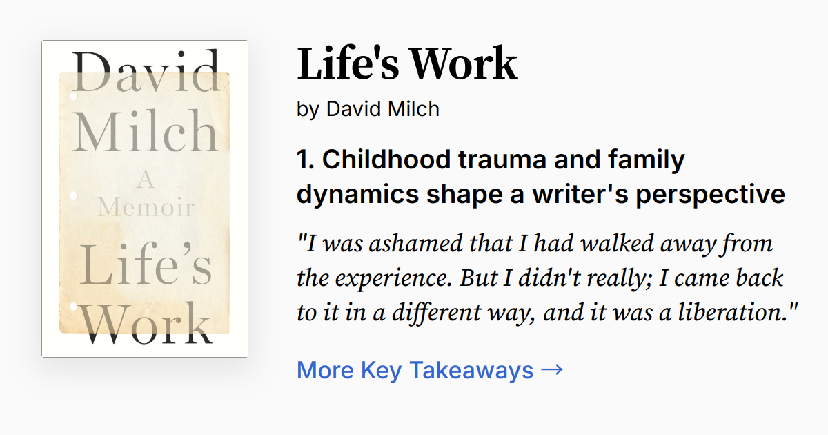 Life's Work by David Milch | Summary, Audio, Quotes