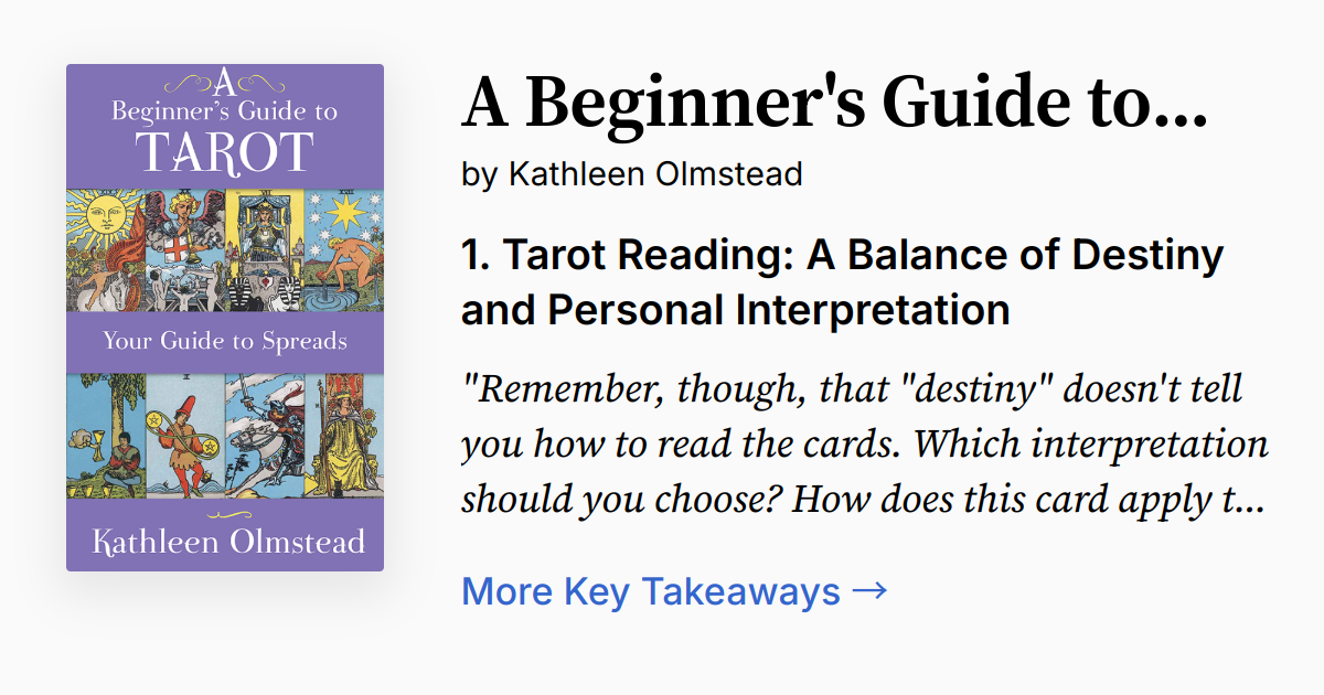 A Beginner's Guide to Tarot | Summary, Audio, Quotes