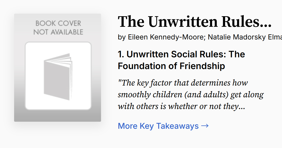 The Unwritten Rules of Friendship | Summary, Audio, Quotes, FAQ
