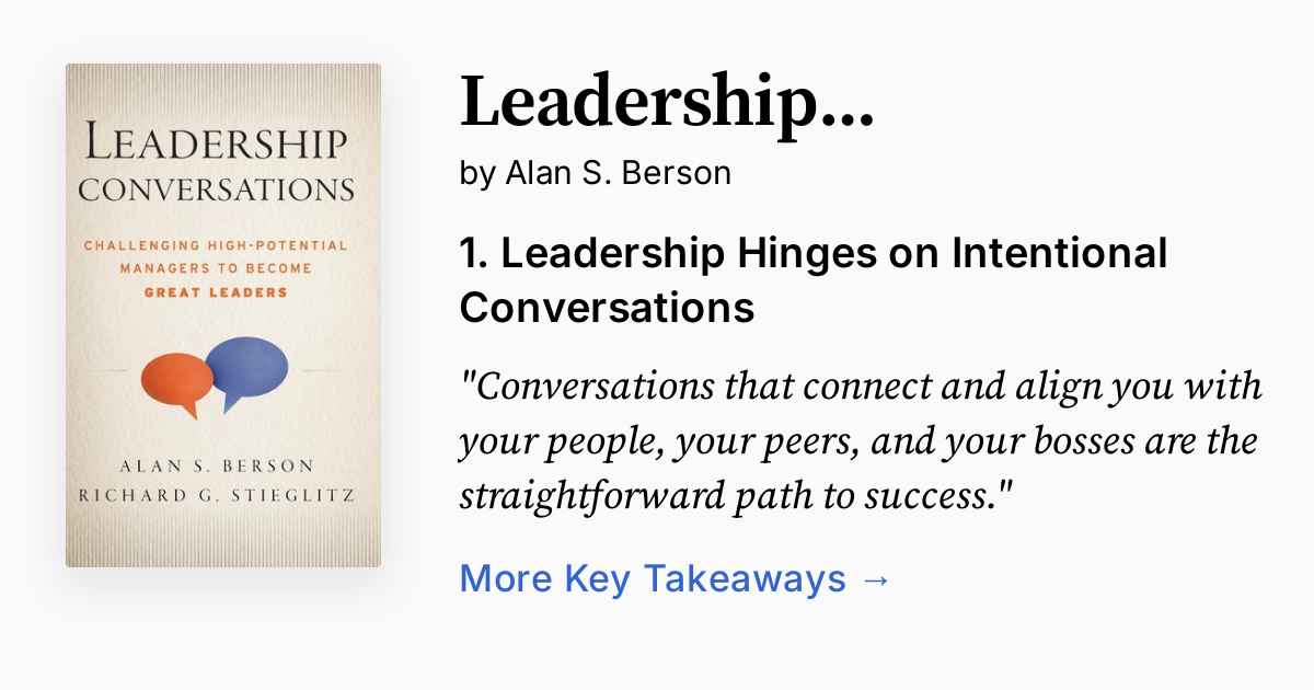 Leadership Conversations | Summary, Audio, Quotes