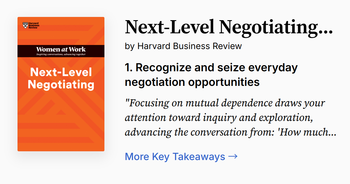 Next-Level Negotiating | Summary, Quotes, Audio