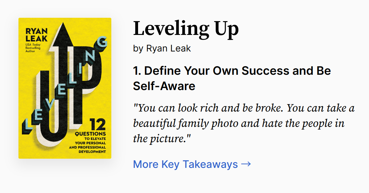 Leveling Up by Ryan Leak | Summary, Quotes, FAQ, Audio