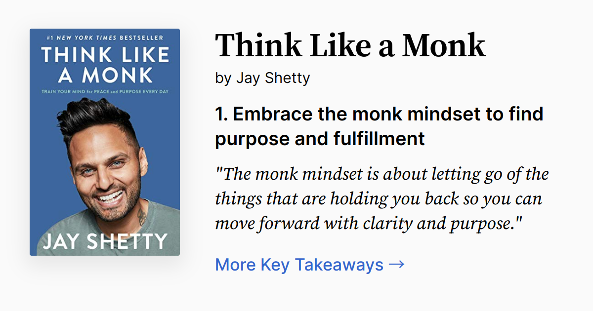 Think Like a Monk | Summary, Quotes, FAQ, Audio