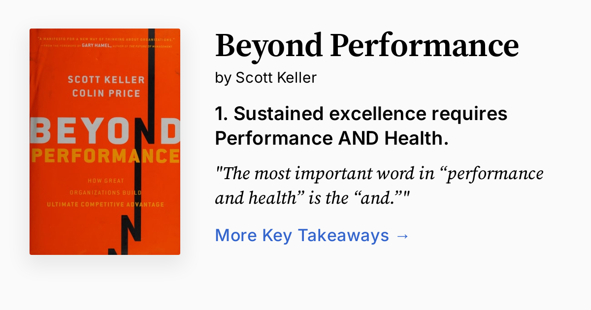 Beyond Performance | Summary, Audio, Quotes