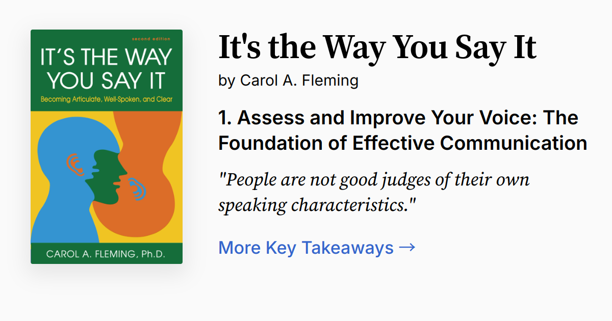 It's the Way You Say It | Summary, Audio, Quotes, FAQ