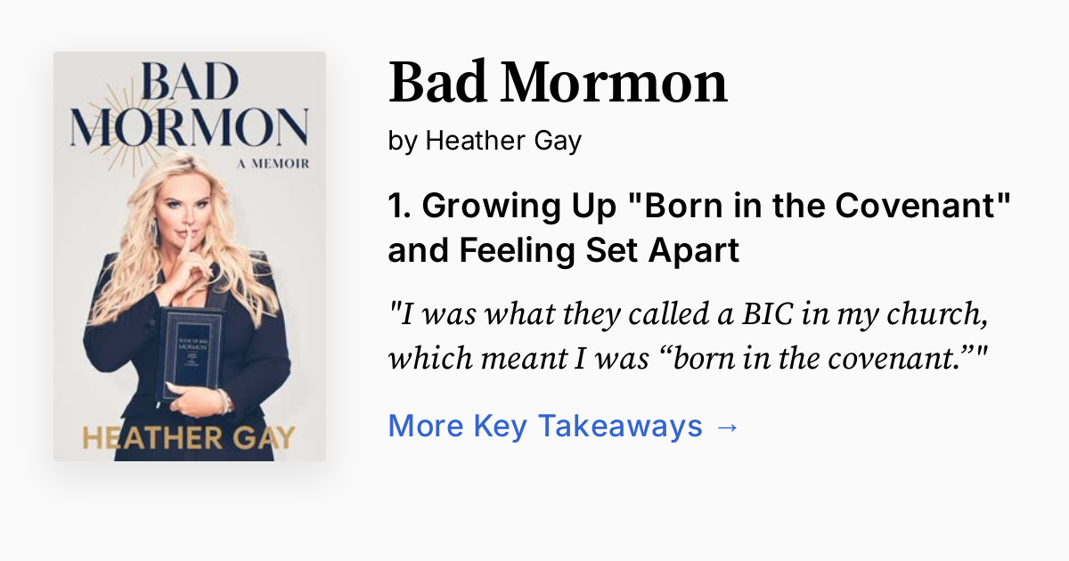 Bad Mormon by Heather Gay | Summary, Audio, Quotes