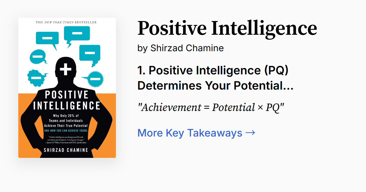 Positive Intelligence | Summary, Audio, Quotes, FAQ