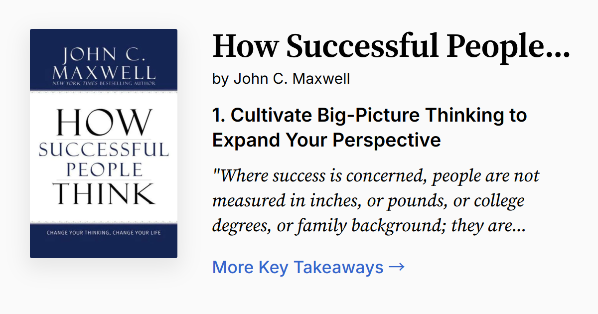 How Successful People Think | Summary, Audio, Quotes, FAQ