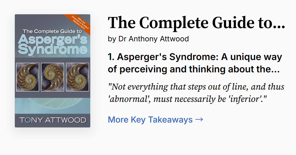 The Complete Guide to Asperger's Syndrome | Summary, Quotes, FAQ, Audio