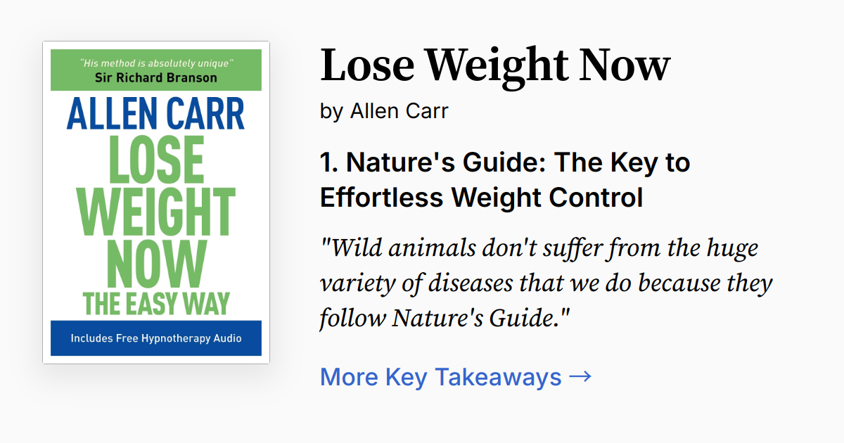 Lose Weight Now | Summary, Audio, Quotes, FAQ