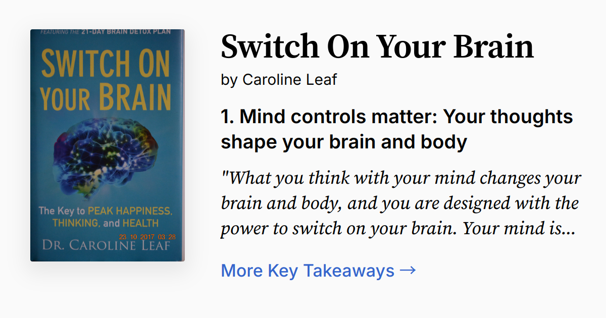 Switch On Your Brain | Summary, Quotes, FAQ, Audio