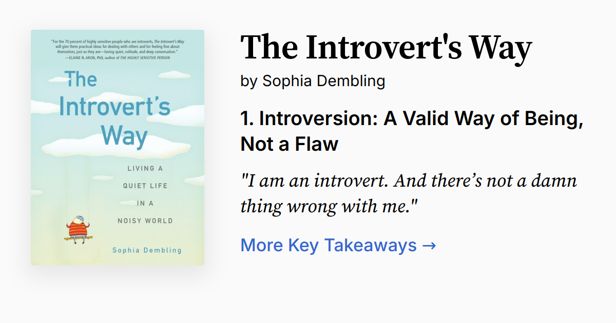 The Introvert's Way | Summary, Audio, Quotes, FAQ