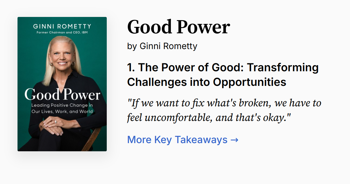 Good Power by Ginni Rometty | Summary, Audio, Quotes, FAQ