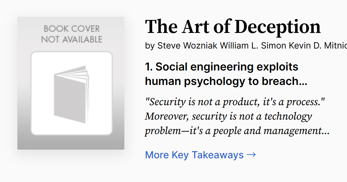 The Art of Deception | Summary, Audio, Quotes, FAQ