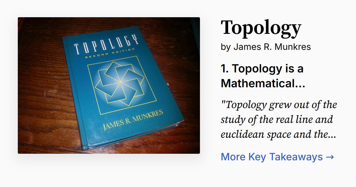 Topology by James R. Munkres | Summary, Quotes, FAQ, Audio