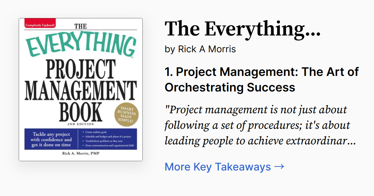 The Everything Project Management Book | Summary, Audio, Quotes