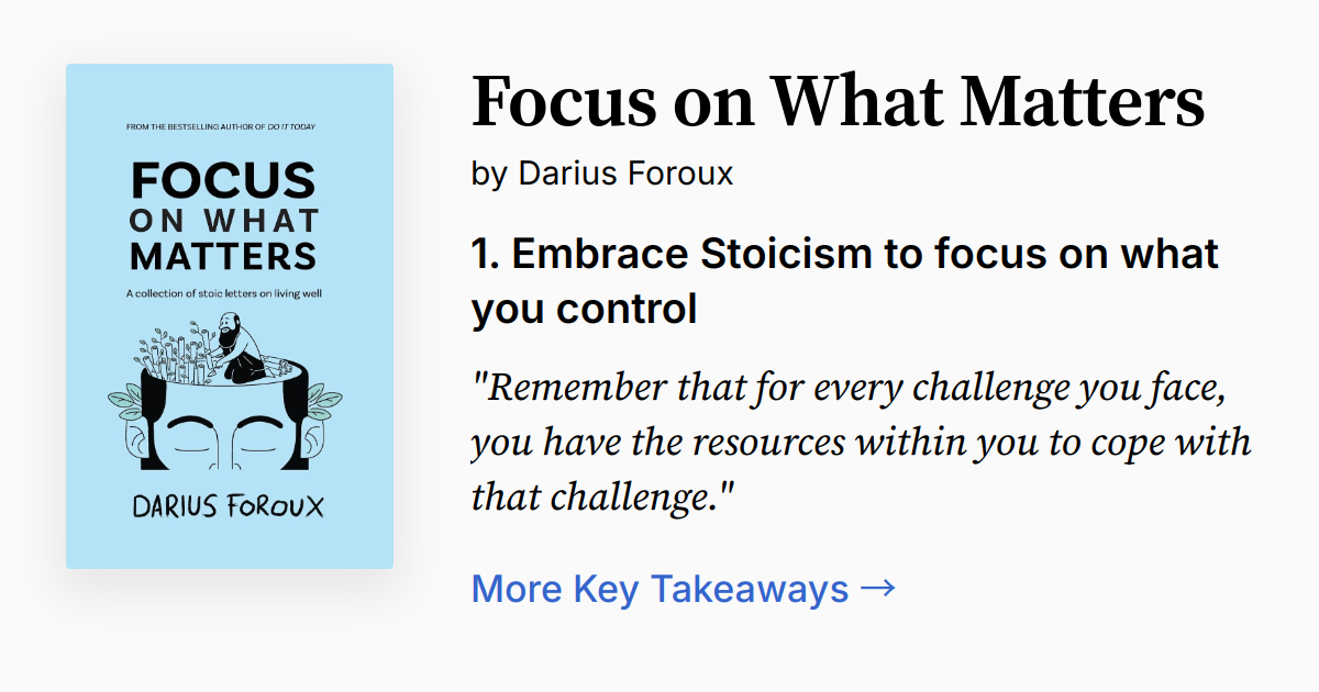 Focus on What Matters | Summary, Audio, Quotes, FAQ