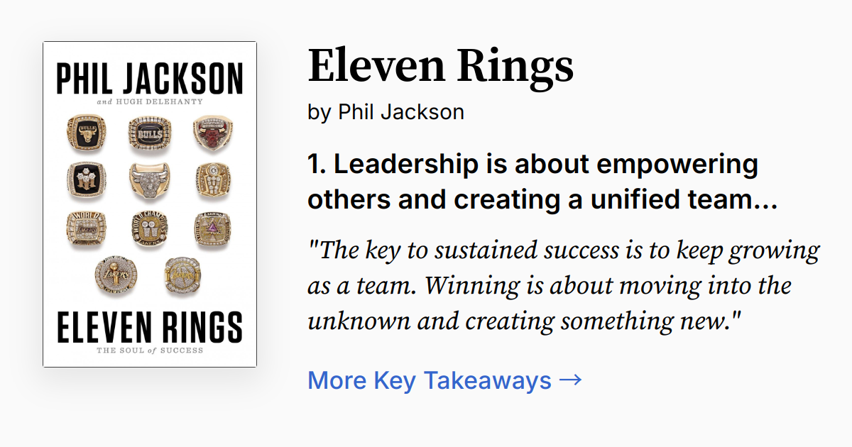 Eleven Rings by Phil Jackson | Summary, Quotes, FAQ, Audio