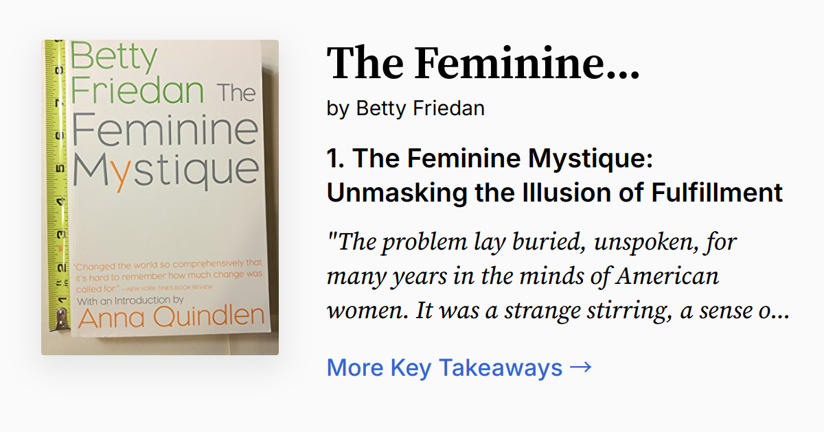 The Feminine Mystique | Summary, Quotes, FAQ, Audio